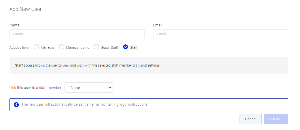 How to provide staff with their own login credentials.