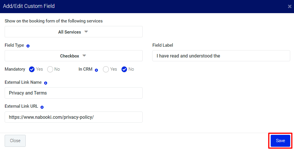 How to add a privacy policy checkbox